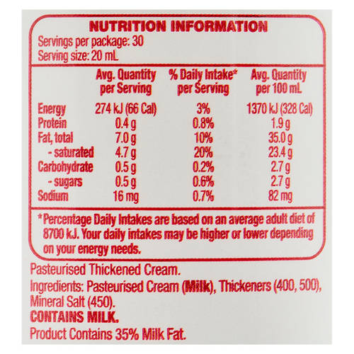 Thickened Cream 600ml
